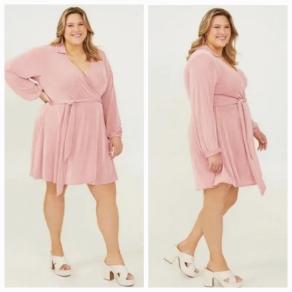 ARULA | Dresses | Nwt Arula Pink Faux Wrap Dress Size Xl | Poshmark